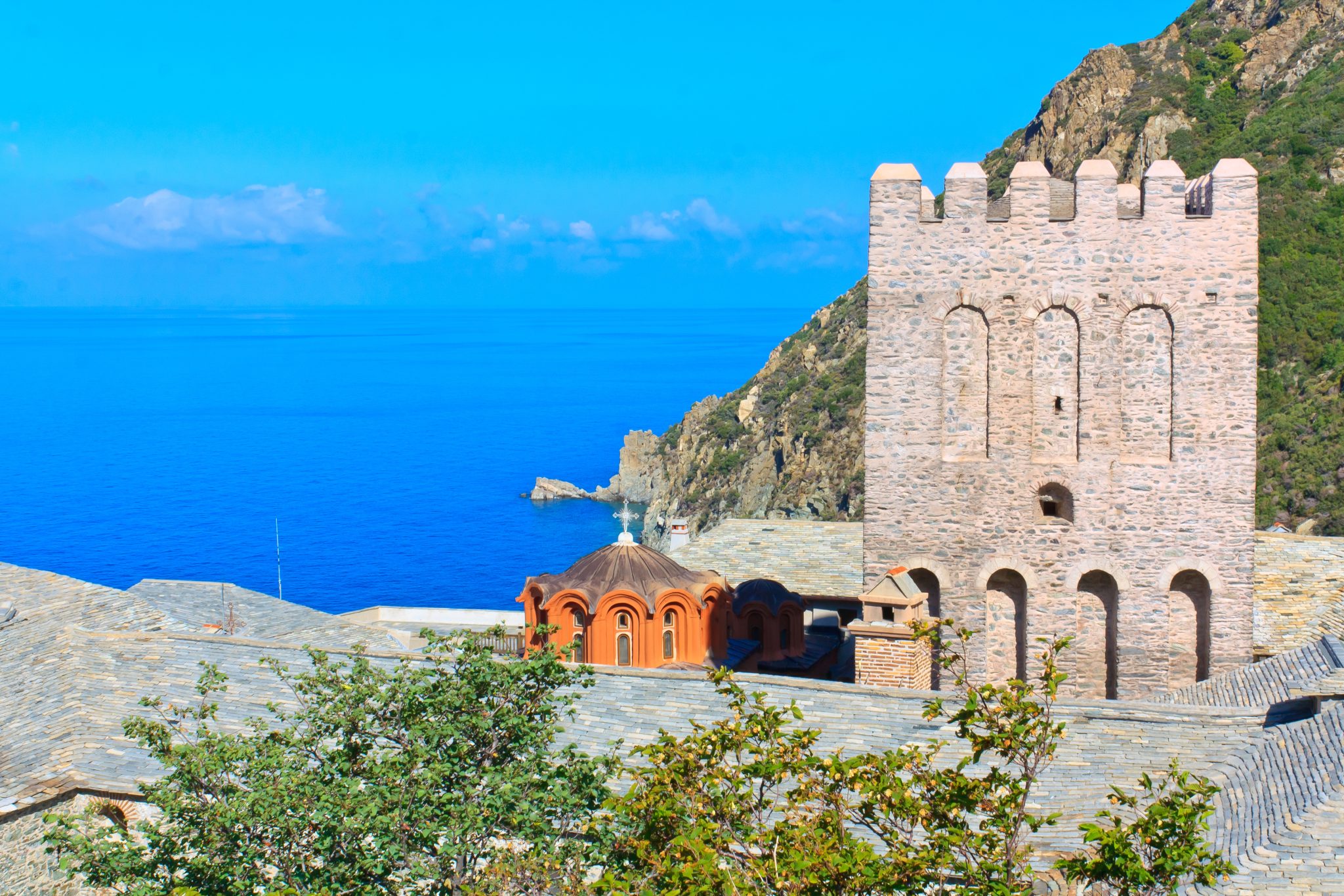 Dionysiou Monastery – What You See from the Sea - Athos Sea Cruises